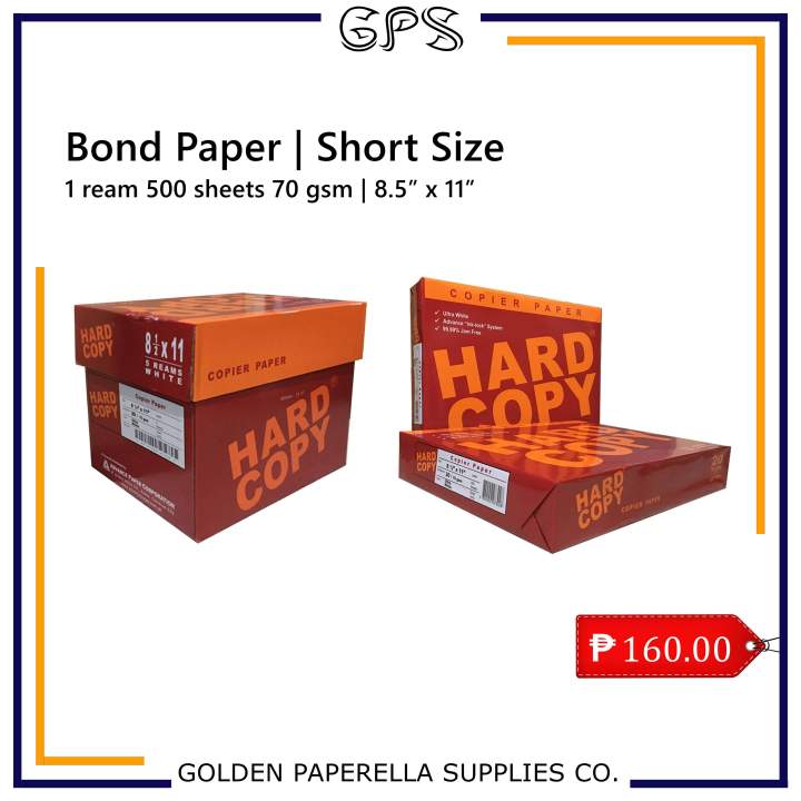 Hard Copy Bond Paper Short Size | Lazada PH