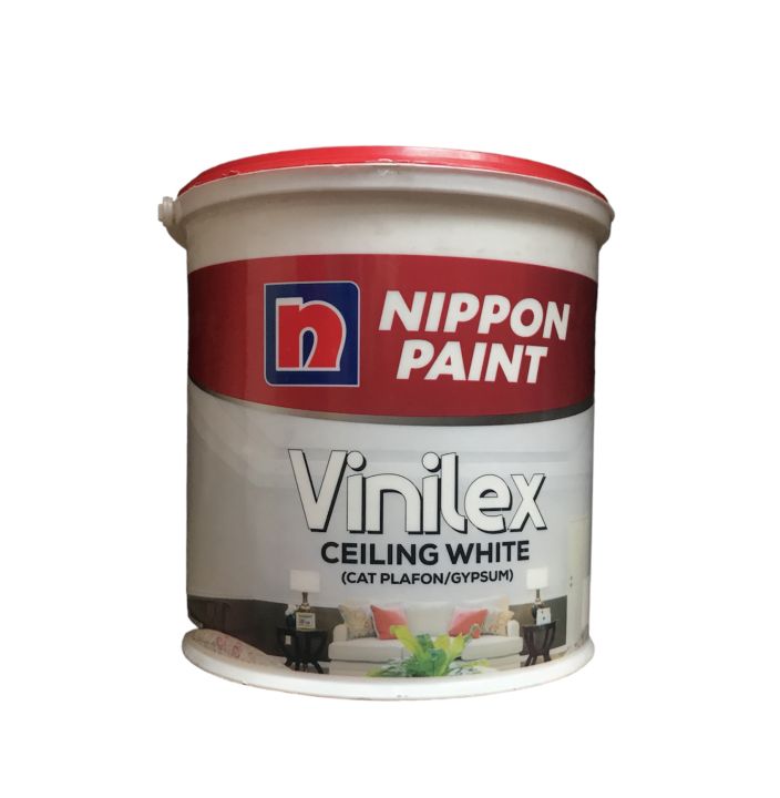 Cat Plafon Gypsum Nippon Vinilex Ceiling White 5kg - Warna Putih ...