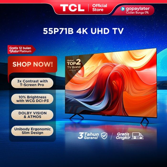 55 inch Google TV - 4K UHD - HDR 10+ - Dolby Audio - Uni Body (55P71B ...