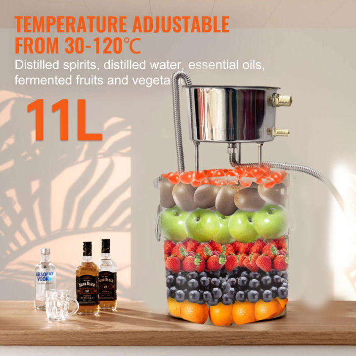 11L Alcohol Water Distiller Bottle DIY Moonshine Equipment Stainless ...