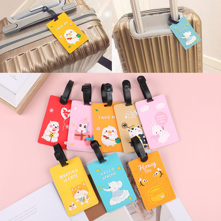 Pnate Cute Cartoon Travel Accessories Luggage Tag Suitcase Boarding Tag ...