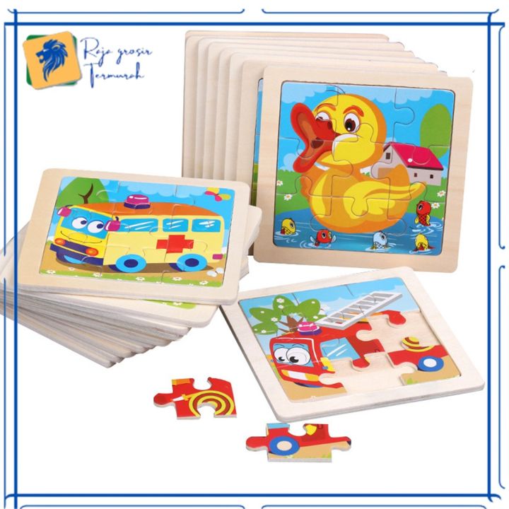Puzzle Anak Jigsaw Wooden Puzzle Kayu Anak Puzzle Anak Karakter Lucu ...