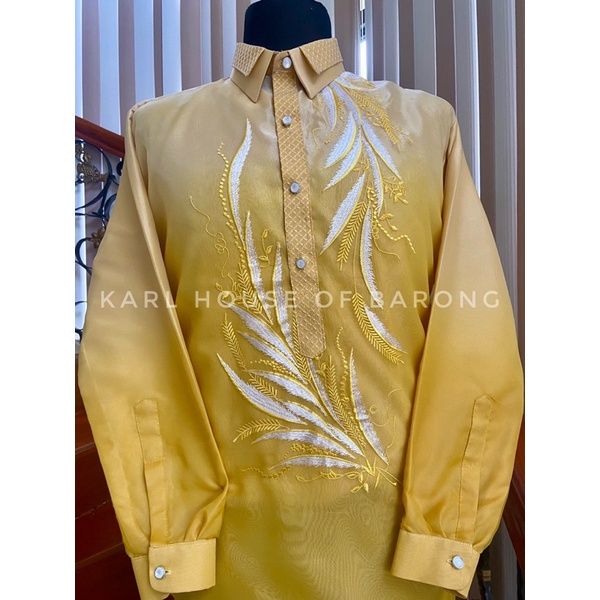 🎁🌺 Monochromatic Barong Tagalog For Men Double Collar (Red, Royal Blue ...