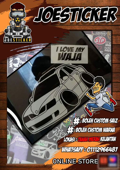 [Sticker Kereta] I LOVE MY WAJA. Boleh custom warna. Sticker kereta ...