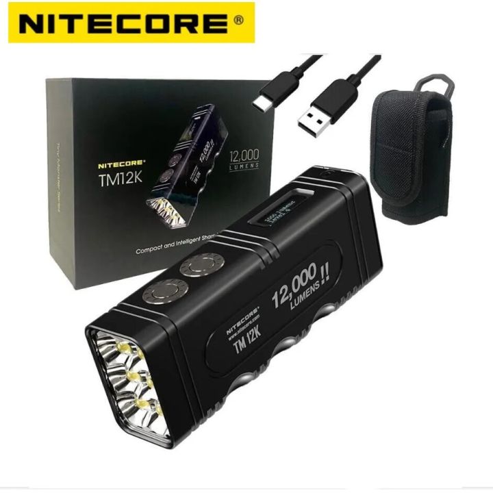 NITECORE TM12K Flashlight 12000 Lumens LED Torch Beam Throw 250Meter ...