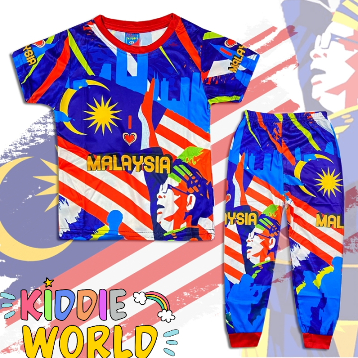 (1Y-6Y) Kids TUNKU MERDEKA 2024 Microfiber Pajamas - Sleepwear Baju ...