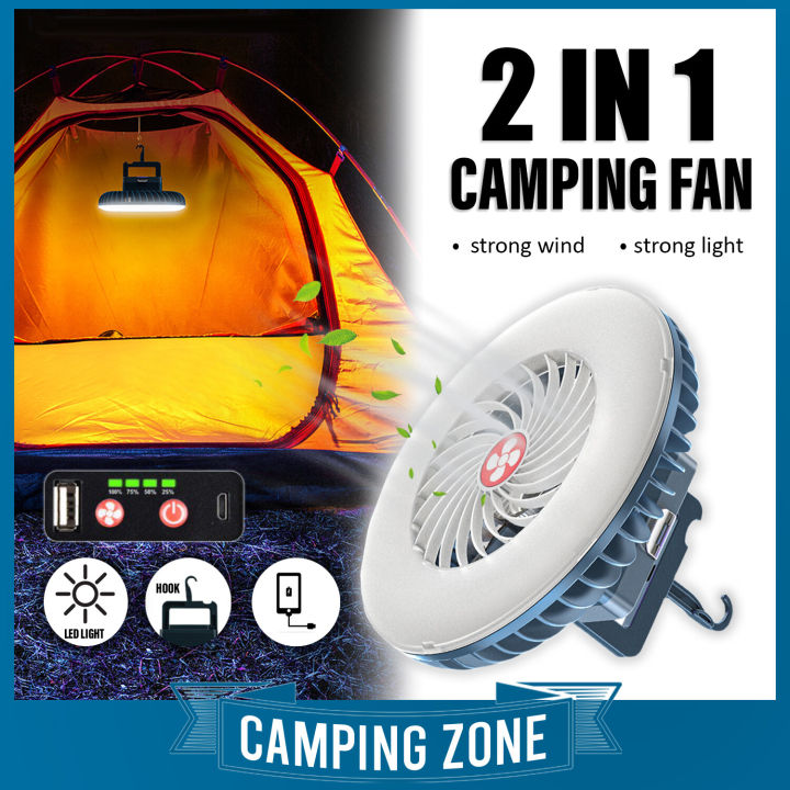 XQ-263 LED Camping Fan Multifunction Lighting Electric Fan Hanging Tent ...