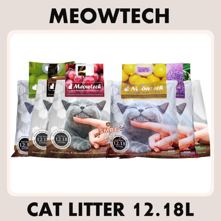 Meowtech Cat Litter 12.18L Ultra-fine Sand with Activated Charcoal ...