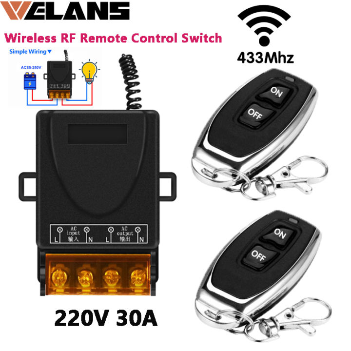 Welans Smart Home Wireless Remote Control Switch RF 433Mhz AC 220V 30A ...