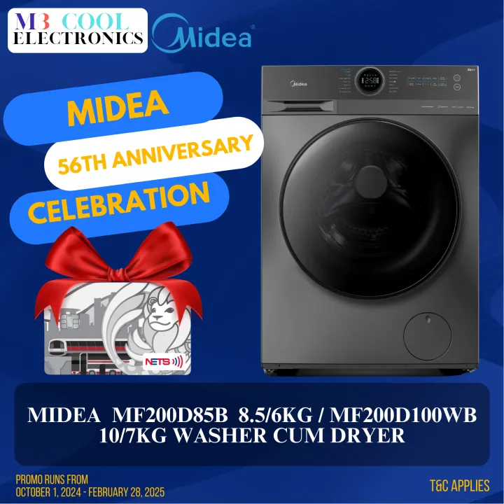MIDEA MF200D100WB 10/7KG INVERTER QUATTRO WASHER CUM DRYER COMBO - 2 ...
