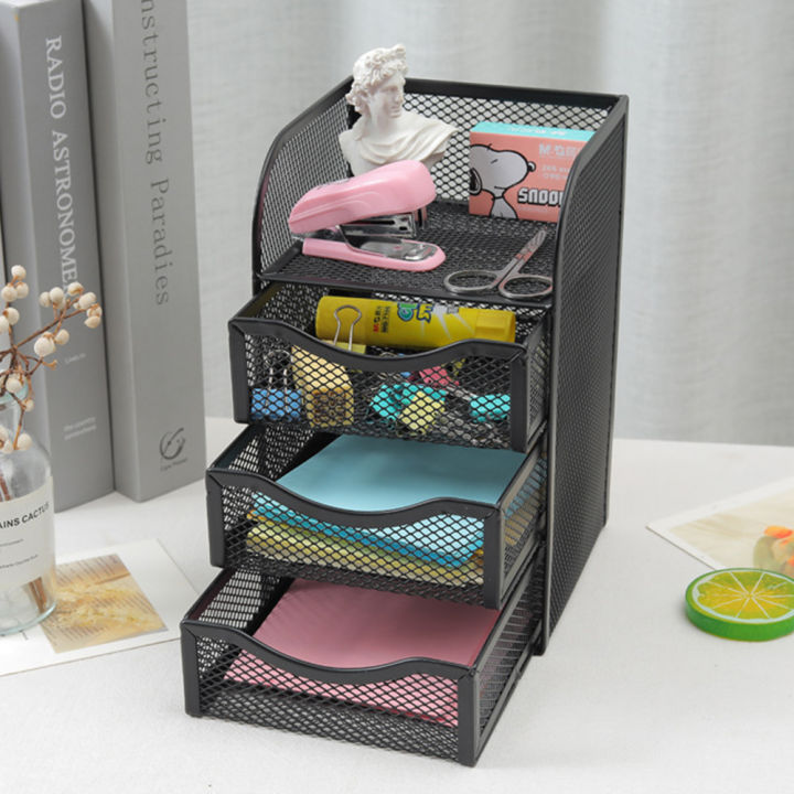 Paper Tray Drawer stationery storage box table rack metal note box ...