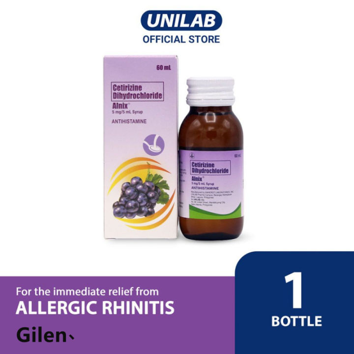 CETIRIZINE ALNIX SYRUP 60ML (For the immediate and long lasting relief ...