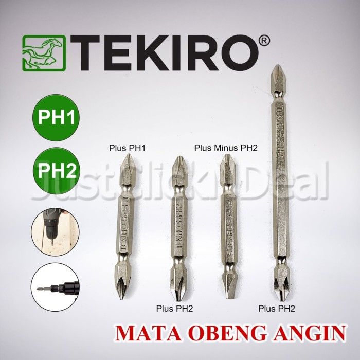Tekiro Mata Obeng Angin Plus Minus PH1 PH2 Double Ended Bits | Lazada Indonesia