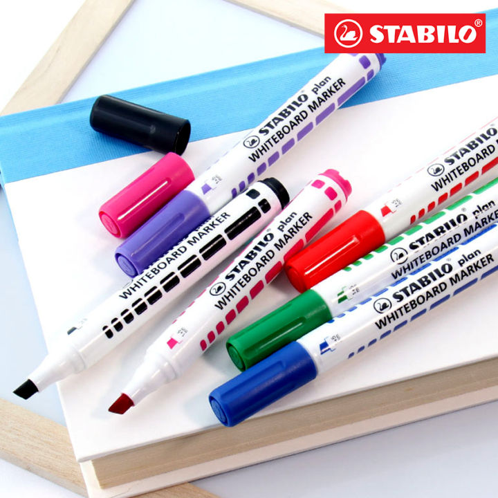 STABILO Plan Whiteboard Marker Bullet Fine and Chisel Broad Tip Pen Set ...