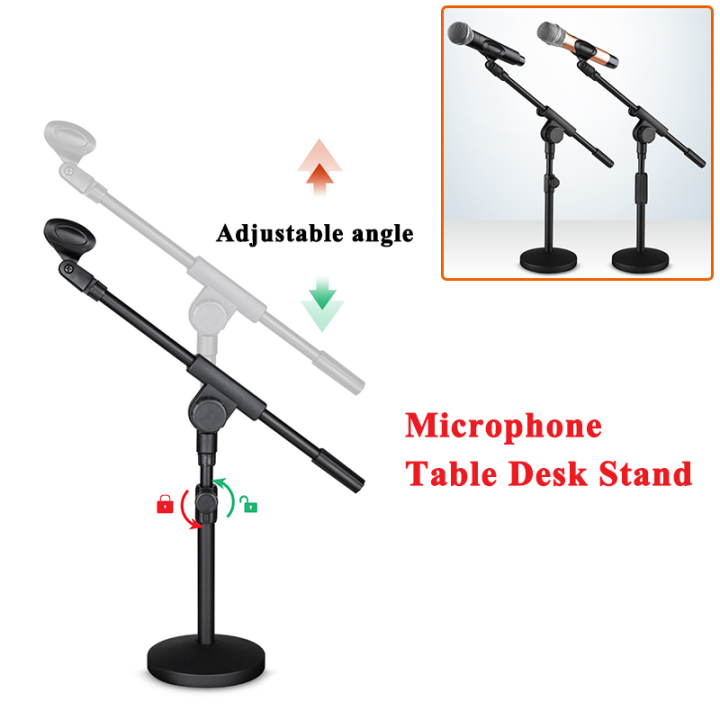 Microphone Table Desk Stand with Clip for Singing Microphone Table Desk ...
