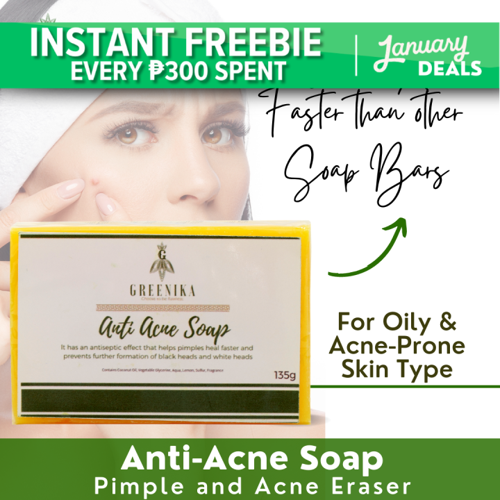 [ ANTI ACNE SOAP BAR ] Greenika Anti Acne Soap Prevents Blackheads and ...