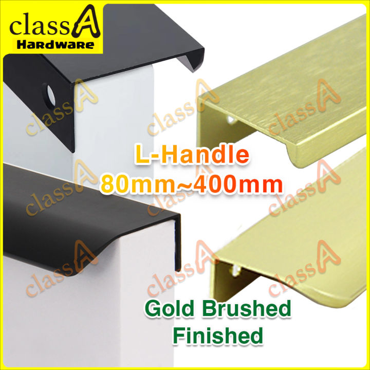 ClassAHW L Handle Shape European Style Drawer Pull Black Handle Gold ...