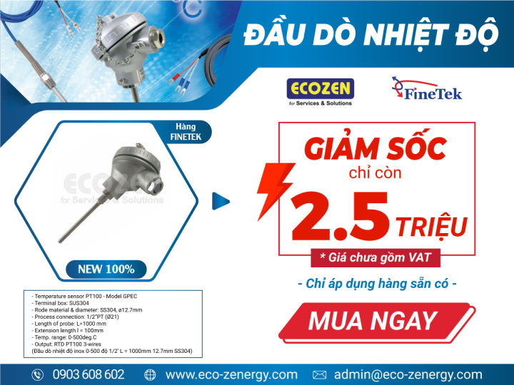 Đầu dò nhiệt độ PT100 Finetek Model GP/GK - ECOZEN | Lazada.vn