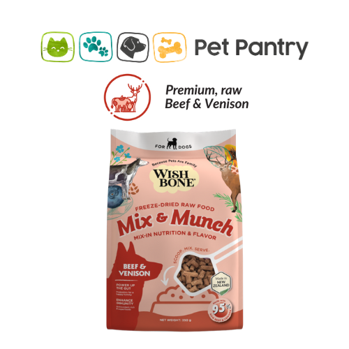 Wishbone Mix & Munch Freeze-dried Raw Topper Beef & Venison For Dogs ...