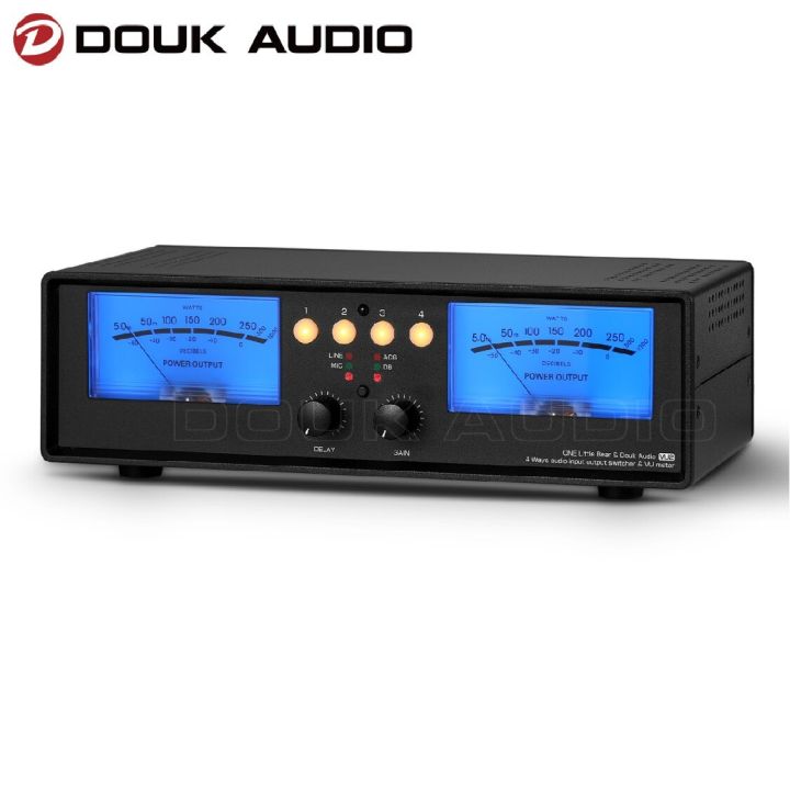 Douk Audio 4-Way MIC+LINE Dual Analog VU Meter DB Panel Sound Level ...