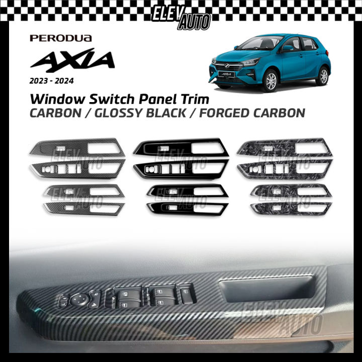 Perodua Axia 2023 2024 Window Switch Panel Trim Carbon Fiber Black ...