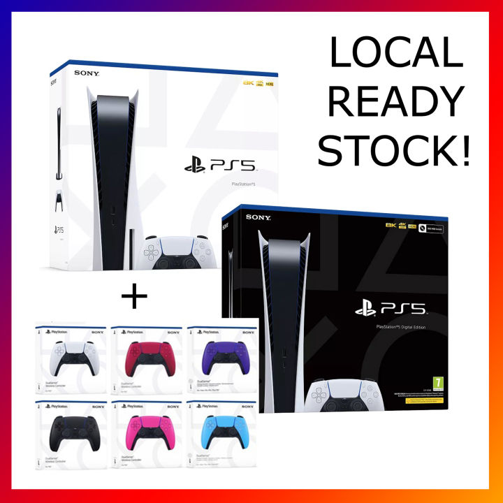 Sony PS5 Playstation Console Disc/Digital Edition + DualSense ...