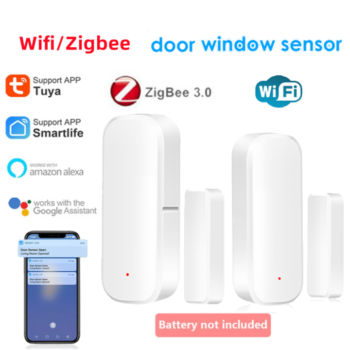 E Life Smart Store Tuya Zigbee Wifi Smart Door Sensor Window Door Open Closed Detectors Smart