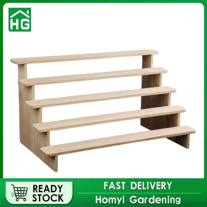 Homyl Wooden Display Riser Stand,Step Ladder Practical Showcase Cupcake ...
