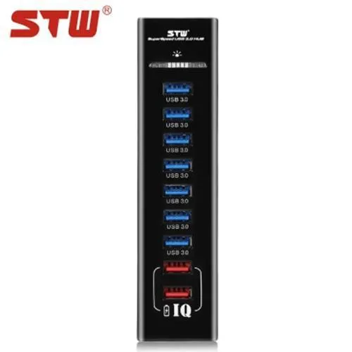 STW 7-PORT HIGH SPEED HUB USB 3.0 CONVERTER WITH 2 IQ CHARGING PORTS ...