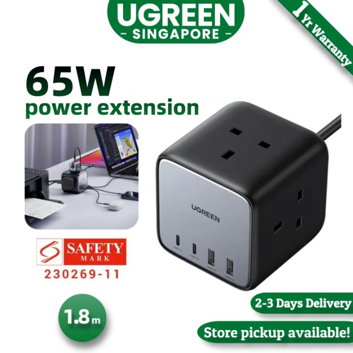 UGREEN GaN Power Socket, 1.8M Cable DigiNest Pro 65W USB C Charging ...