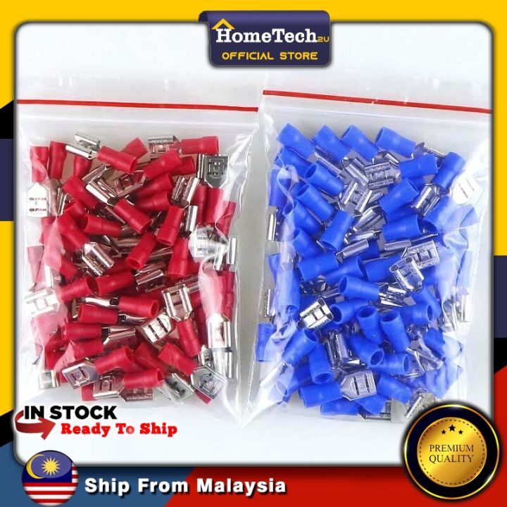 FDD2-250 6.3mm Cable lug Clip Wire Connector Female Insulated ...