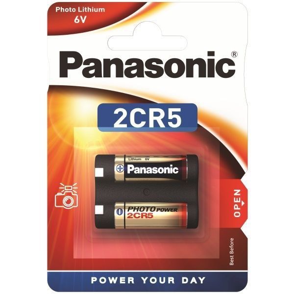 Panasonic 2CR5 Battery (Gold) 6V Lithium Batteries 2CR-5 Cylindrical ...