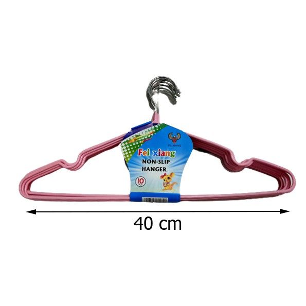 Hanger Baju Lapis Coating / Gantungan Baju set isi 10pcs / Cloth Hanger ...