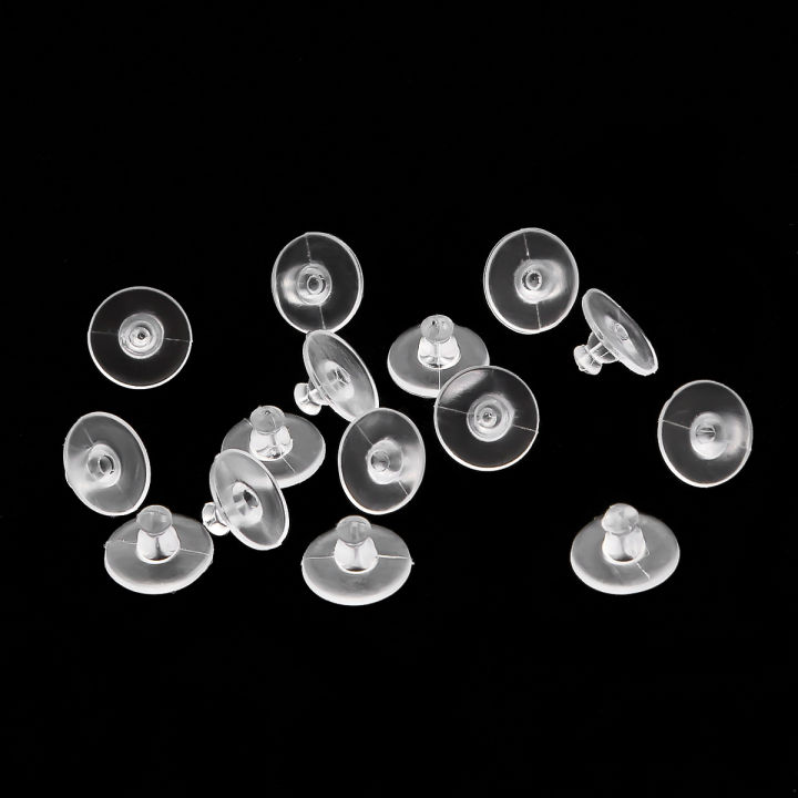 Clear Soft Silicone Rubber Earring Back Round Ear Plug Stopper Blocked ...