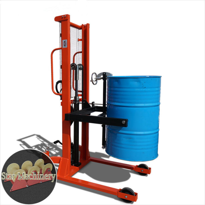 300kg Hydraulic Oil drum lifter hand hydraulic oil barrel stacker drum ...