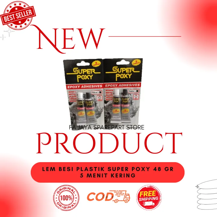 LEM BESI PLASTIK SUPER POXY 48 GR 5 MENIT KERING | Lazada Indonesia