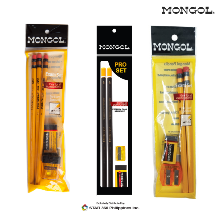 MONGOL Pencil Exam Set with Eraser & Sharpener | Lazada PH