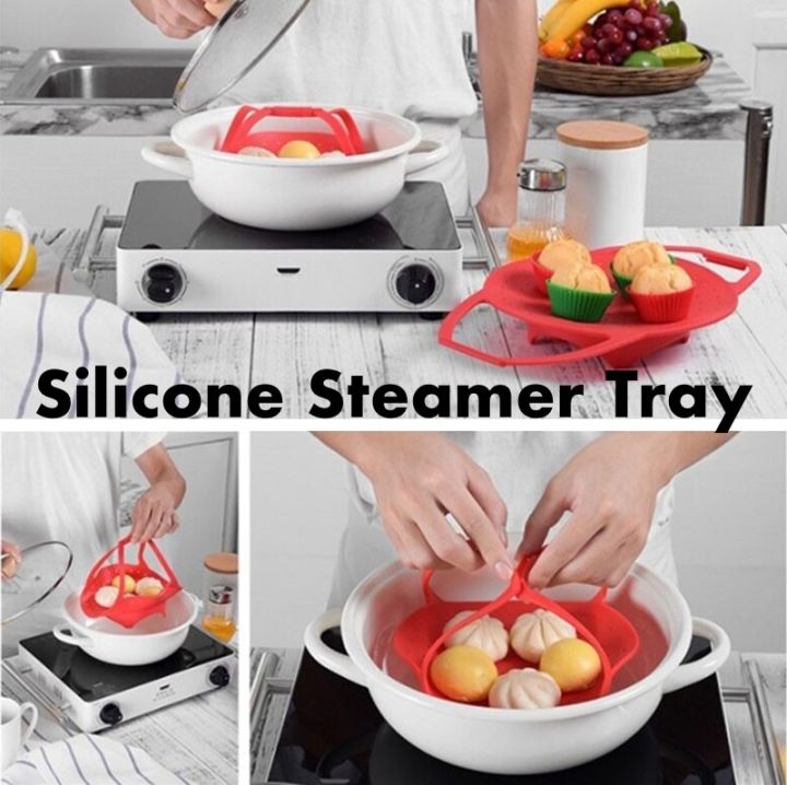 [SG Stock] Silicone Steamer Steaming Tray | Silicon Steam Basket Stand ...