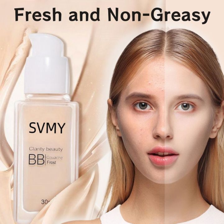 SVMY Face BB Cream Liquid Foundation 30ml Nude Makeup Moisturize Oil ...