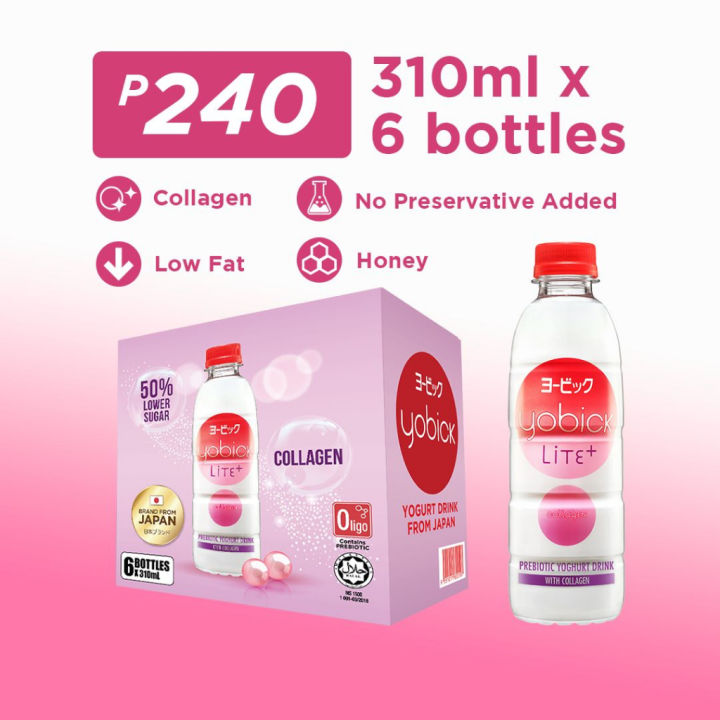 Yobick Prebiotic Yoghurt Drink- Lite+ with Collagen (Box of 6) | Lazada PH