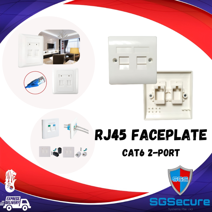 RJ45 CAT6 Wall Face Plate: 2-Port Ethernet Network Socket for High ...
