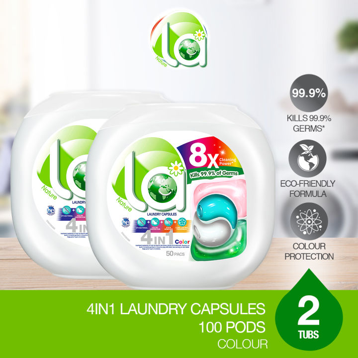 La Nature 4-in-1 Laundry Capsules 50 Pods x 2 Tubs | Lazada Singapore