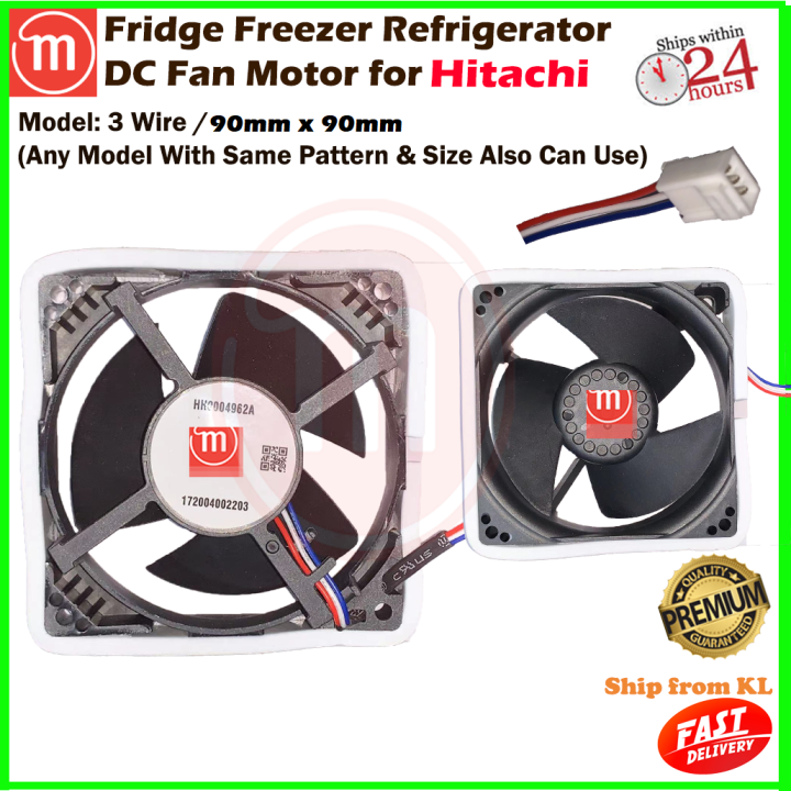 Hitachi Fridge Freezer Refrigerator DC Fan Motor 3 Wire ( 9m x 9cm ...