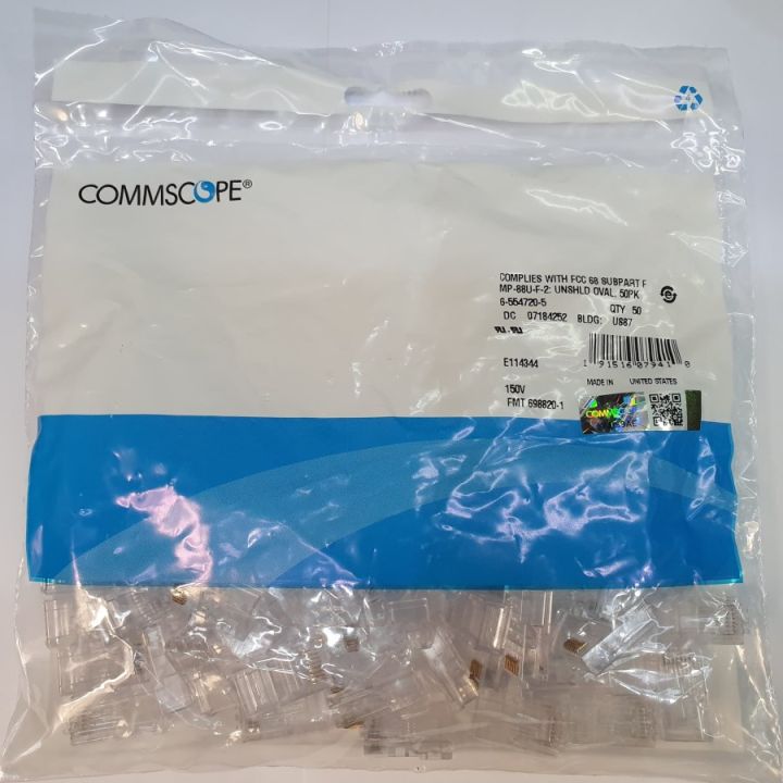 Konektor RJ45 AMP Cat5e Original Pack isi 50 pcs connector Commscope ...