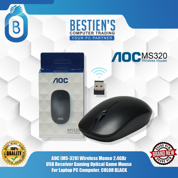 AOC (MS-320) Wireless Mouse 2.4GHz USB Receiver Gaming Optical Game ...