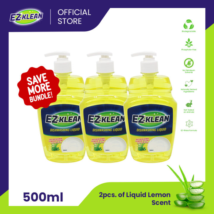 EZ Klean Dishwashing Liquid Lemon Scent 500Ml 3-Pc Bundle | Lazada PH