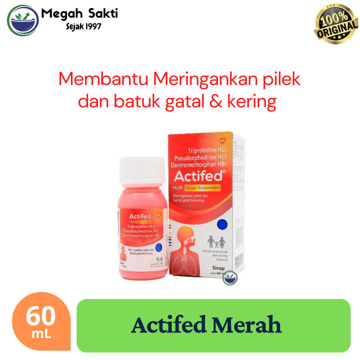 Actifed Plus Cough Suppressant / Actifed Merah | Pereda Batuk & Pilek ...