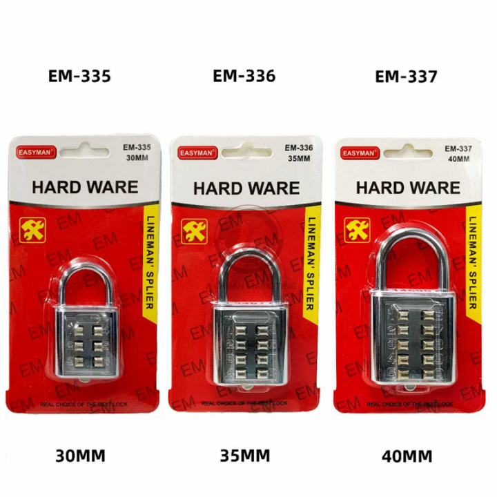 Digital Padlock / Combination Padlock / Number Lock EM-335-337 | Lazada PH
