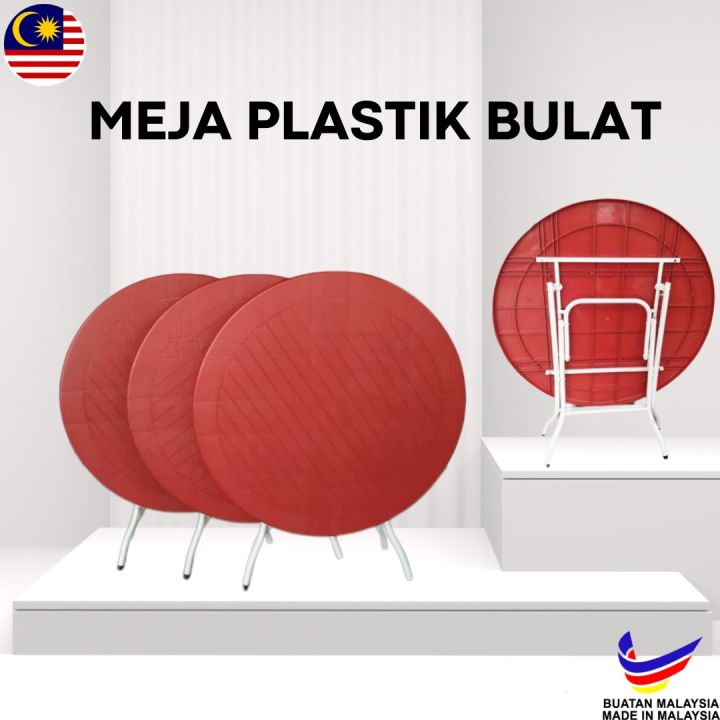 MEJA BULAT LIPAT PLASTIK 3FTX3FT | Lazada