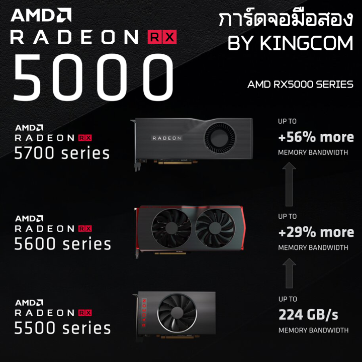 การ์ดจอ มือสอง AMD RADEON RX 5000 Seires RX5500XT RX5600XT RX5700XT ...